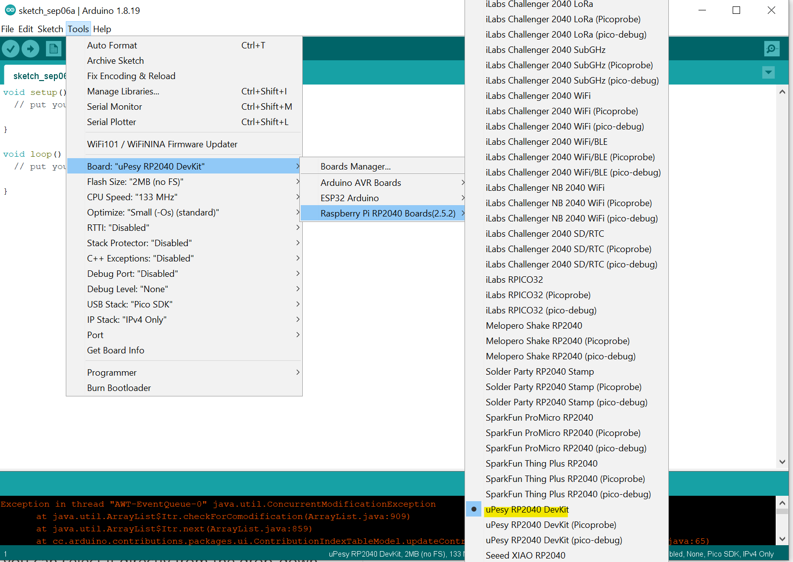 Install Pi Pico in Arduino IDE